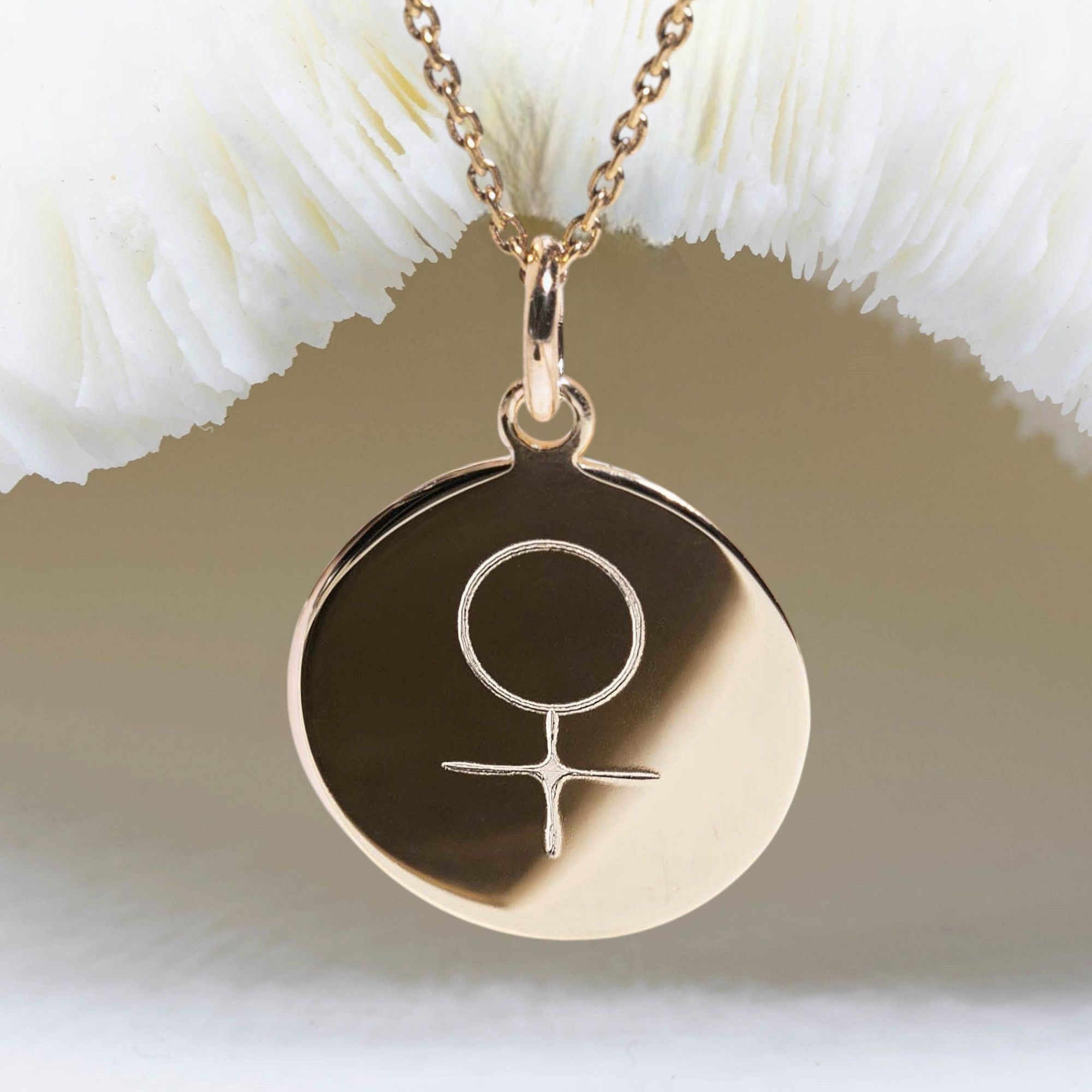 Vénus symbole collier & pendentif - plaqué or ou argent | DeepStones