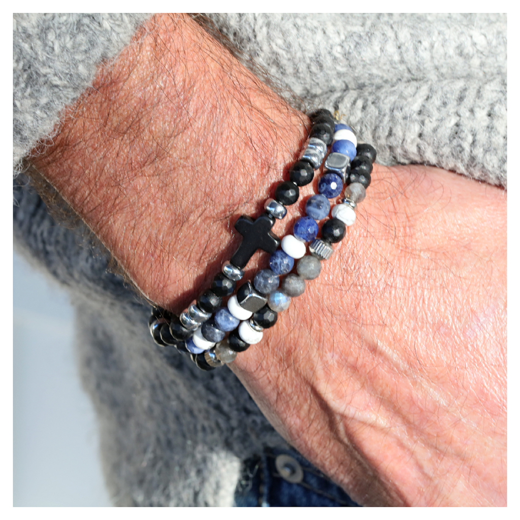 Bracelet protection pour homme en pierres naturelles ★ DeepStones ...